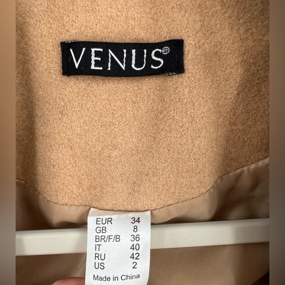 VENUS | Jackets & Coats | Venus Camel Tan Blazer Pea Coat Wool Fall Jacket | Poshmark